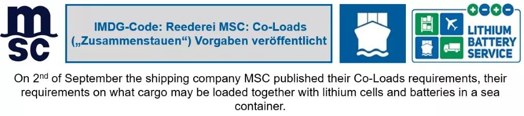IMDG Code: Reederei MSC: Co-Loads („Zusammenstauen“) Vorgaben ...