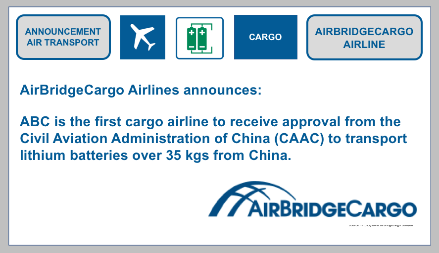 AirBridgeCargo Airlines announces: ABC is the first cargo airline to ...