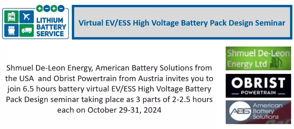 EV & ESS High Voltage Battery Pack Design Virtual Seminar