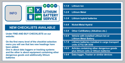 Lithium Battery Service - Checklist Articles 2021 For our license ...